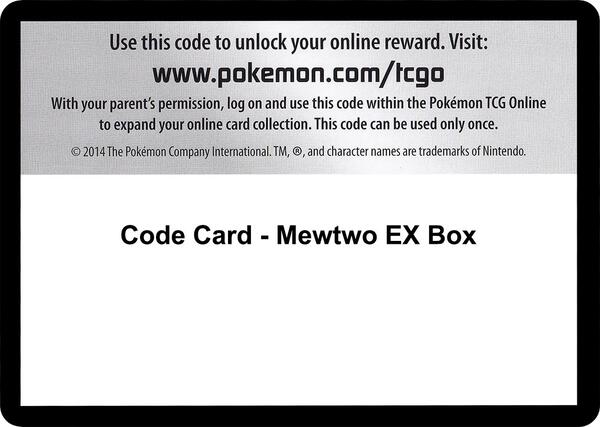 Code Card - Mewtwo EX Box [XY Evolutions]